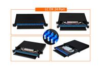 China 19 Inch 24 LC Port Fiber Optic Patch Panel with Cold Plate Spray Molding for Data Centers for sale
