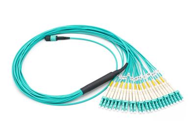 China 24 Fibers MPO MTP Fan Out Patch Cord OM3 Multimode Breakout Cable with Customizable Length for sale