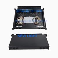 China 48 Port Fiber Optic Patch Panel with MPO/MTP Cable and Slide-Out Drawer Enclosure for Data Centers for sale