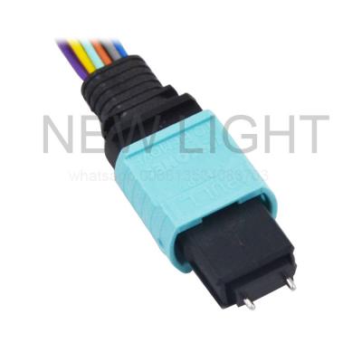 China MTP Female To LC MPO MTP Cable 8 - STRAND OM3 50µM PLENUM 18'' 2mm Breakout for sale