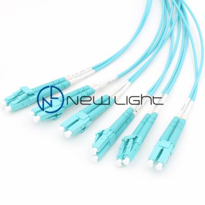 China Aqua LC Duplex Pre Terminated 12 Core MPO MTP Cable for sale