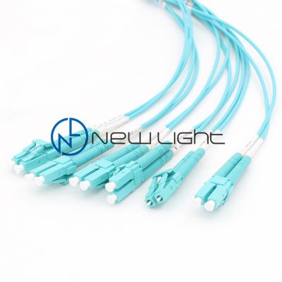 China Aqua LC Duplex Pre Terminated 12 Core MPO MTP Cable for sale