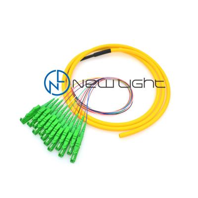 0.9mm 12 Colors Fiber Optic Pigtail SC E2000 FC ST Connector