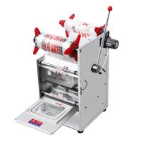 China 600W Tabletop Manual Tray Sealing Machine 300mm Width For Baverage Shops for sale