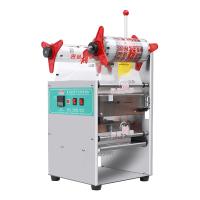 China 600W Tabletop Manual Tray Sealing Machine 300mm Width For Baverage Shops for sale