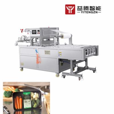 China Automatic Continuous MAP Lunch Tray Sealing Machine For Supermarket for sale