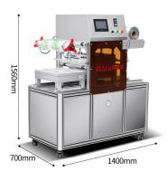 China 2400W Vacuum Pneumatic Lunch Tray Sealing Machine Semi Automatic for sale