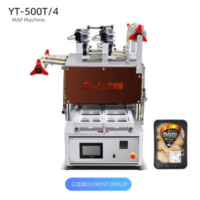 China Stikstof 4 van de Verzegelaar Automatische Tray Sealer With Date Coding van de Dienbladenkaart Vacuüm de Machinevoedsel Verpakking Te koop