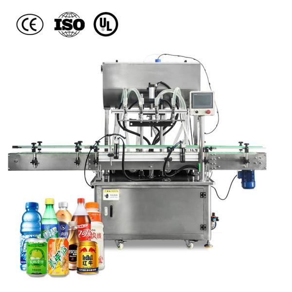 Quality 4 Nozzle Gear Pump Fillers Food Grade Liquid Filler Machine 3500W for sale