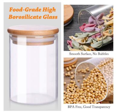 Cina Alte bottiglie del barattolo di immagazzinamento nel vetro borosilicato di Novolink con i coperchi di bambù in vendita