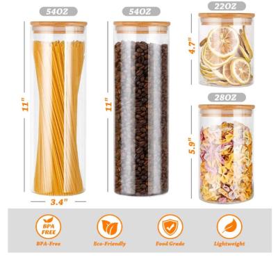 Cina Alte bottiglie del barattolo di immagazzinamento nel vetro borosilicato di Novolink con i coperchi di bambù in vendita