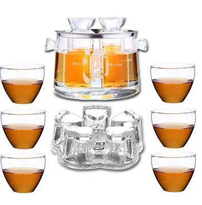 Cina Alto scaldino del liquore del candeliere dell'insieme della tazza di causa del vetro borosilicato 13pcs in vendita