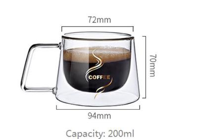 Cina Tazza in vetro borosilicato a doppia parete in vendita