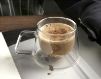 China Double Wall High Borosilicate Glass Mug for sale