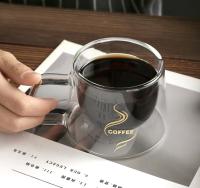 China Double Wall High Borosilicate Glass Mug for sale
