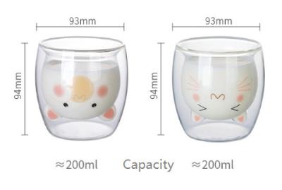 Cina Tazza da 200 ml in vetro a doppia parete Tazza in vetro borosilicato alto in vendita