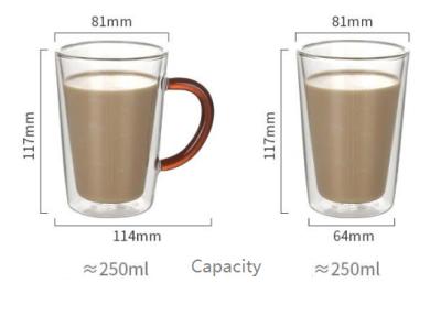 Cina Tazza in vetro borosilicato resistente al calore da 250 ml per bevande fredde o calde in vendita