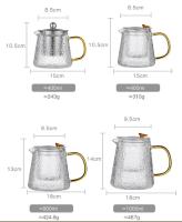China 1000ML Borosilicate Teapot Hammer Pattern With Glass Infuser Assembly for sale