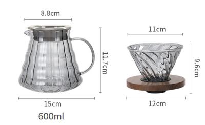 中国 600ML ドリップ コファー メーカー ホウケイ酸ガラス ティーポット 販売のため