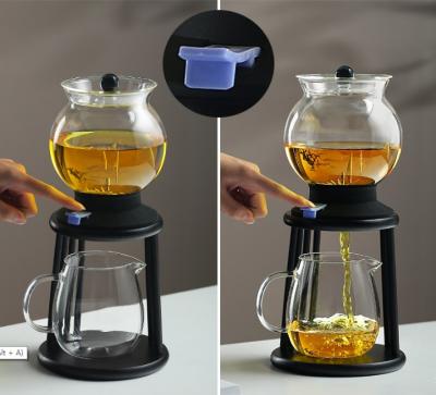 Cina Teiera in vetro borosilicato resistente al calore da 900 ml, 6 x 150 ml, set da tè con motivo verticale in vendita