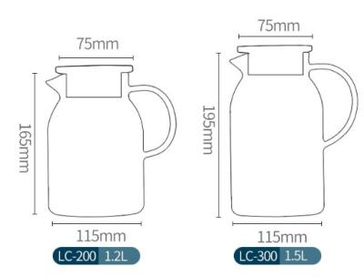 Cina Lanciatore dell'alta teiera del vetro borosilicato di Novolink chiaro con la maniglia gialla per le bevande calde e fredde 1200ml in vendita