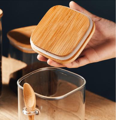 Cina coperchi insoliti di Sugar Jars With Airtight Bamboo del caffè del tè 1000ml in vendita