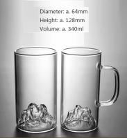 China Heat Resistant Stemless Borosilicate Glass Mug Peak Pattern Bottom for sale