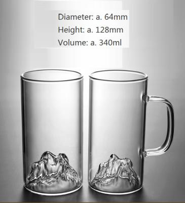 中国 耐熱性Stemlessホウケイ酸ガラスのマグ ピーク パターン底 販売のため