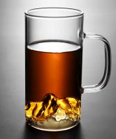 China Heat Resistant Stemless Borosilicate Glass Mug Peak Pattern Bottom for sale