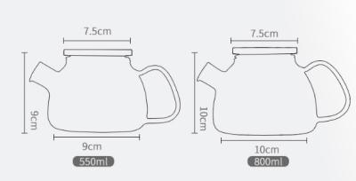 Cina Bollitore per tè in vetro borosilicato alto da 550 ml 800 ml con coperchio in bambù con infusore in vetro in vendita