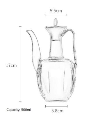 Cina Novolink Dispenser per olio per teiera in vetro borosilicato con coperchio e manico in vendita