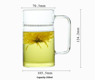Cina Novolinkl/OEM ODM 350ml Tazza teiera in vetro borosilicato per foglie sfuse a base di erbe in vendita