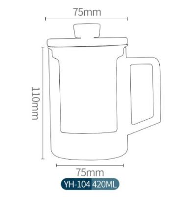 Cina Tazze da tè in vetro borosilicato alto da 420 ml con manici per foglie sfuse a base di erbe in vendita