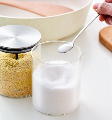 Cina l'immagazzinamento nel vetro trasparente del coperchio di 450ml ss stona la scatola metallica per le spezie matte dei grani in vendita