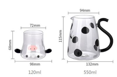 Cina tazza del latte di Glasswares del borosilicato di 120ml 550ml con la maniglia colorata in vendita