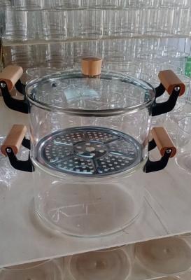 Cina Noodles coreani Pentola da cucina in vetro da 4500 ml con coperchio in vetro ad anello SS in vendita