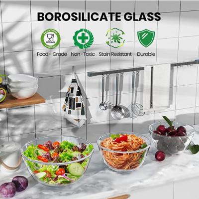 Cina Set di ciotole per zuppa in vetro trasparente Novolink Hi Borosilicate Glass Set di miscelazione trasparente in vendita