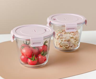 Cina Ciotola di vetro dell'alimento asportabile dell'insieme di cena di 600ML Borosil con il coperchio dei pp in vendita