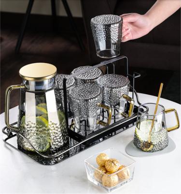 Cina la caraffa del vetro borosilicato di 1500ml 420ml ha messo di 9 con il coperchio del filtro degli ss in vendita