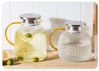 Cina Brocca in vetro borosilicato resistente al calore, 1200 ml, teiera da 400 ml, set da 8 in vendita