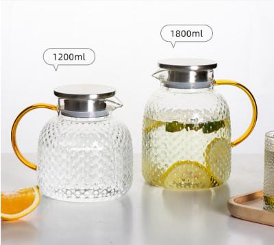 Cina Brocca in vetro borosilicato resistente al calore, 1200 ml, teiera da 400 ml, set da 8 in vendita