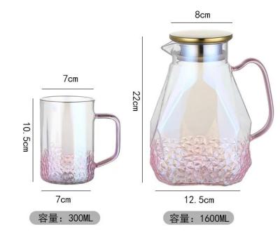 Cina La tazza di vetro dell'insieme 300ml dei lanciatori 1600ML ha placcato il colore di rosa di pendenza in vendita