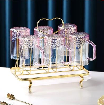 Cina La tazza di vetro dell'insieme 300ml dei lanciatori 1600ML ha placcato il colore di rosa di pendenza in vendita