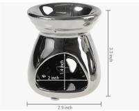 China Heat Resistant Ceramic Essential Oil Warmer Diffuser Silver Decorative for sale