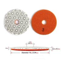 China Thickness 3mm Dry 3 Step Vitrified Diamond Polishing Pads 100mm for sale