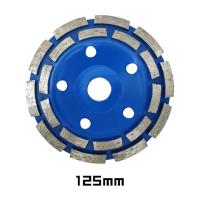 China Blue 5 Inch Double Row Grinding Diamond Cup Wheel Sintered for sale