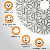 China Thickness 3mm Dry 3 Step Vitrified Diamond Polishing Pads 100mm for sale