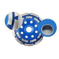 China Blue 5 Inch Double Row Grinding Diamond Cup Wheel Sintered for sale