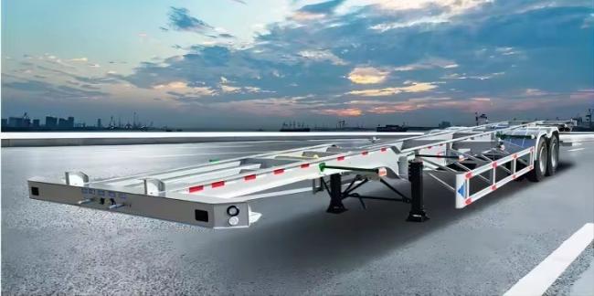 Flatbed Skeleton Container Semi Truck Trailer for Sale
