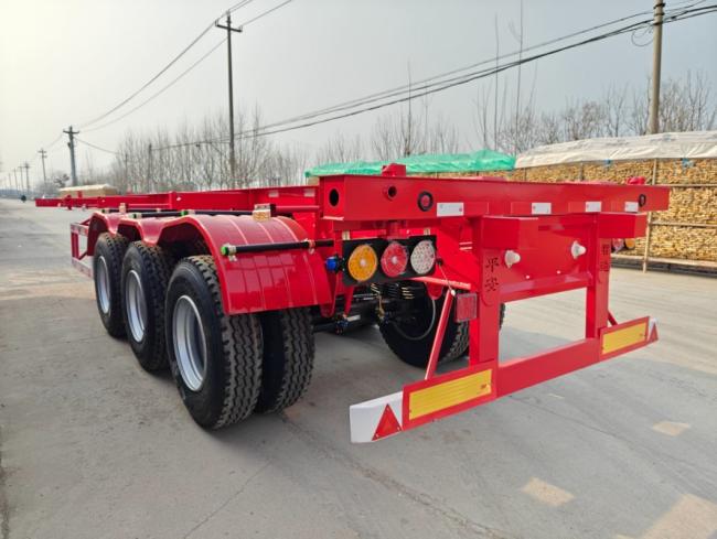 2 3 Axles 20FT 40FT Shipping Transport Skeleton Container Chassis Semi Truck Trailer